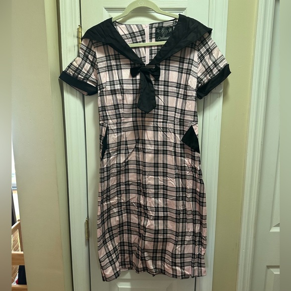 Collectif | Dresses | Collectif Pink Plaid Pencil Dress Uk 4 | Poshmark